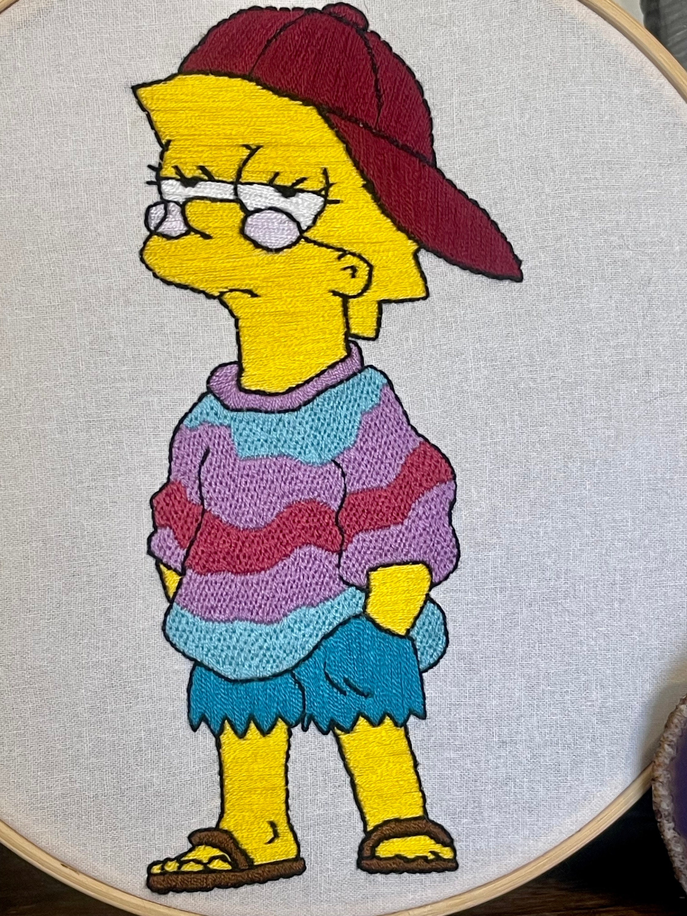 The Simpsons cool Lisa Simpson 8 Inch Embroidery - Etsy