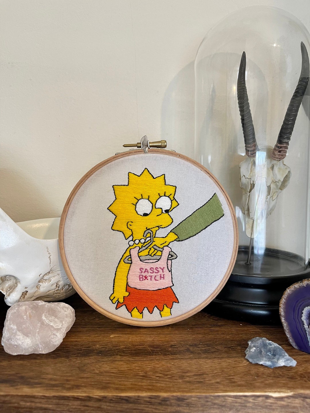 Lisa Simpson ‘sassy B*tch’ Embroidery Hoop - Etsy