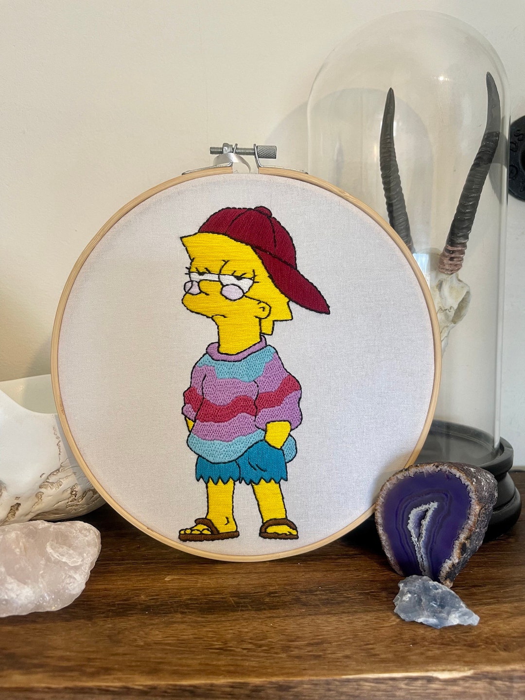 The Simpsons cool Lisa Simpson 8 Inch Embroidery - Etsy
