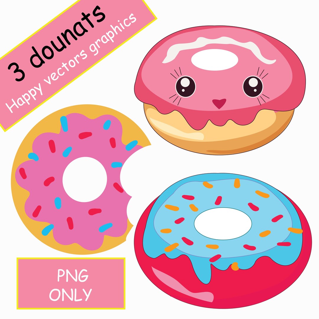 PNG Donuts Clipart-kawaii Donut Clipart, Doughnut Clip Art, Snack ...
