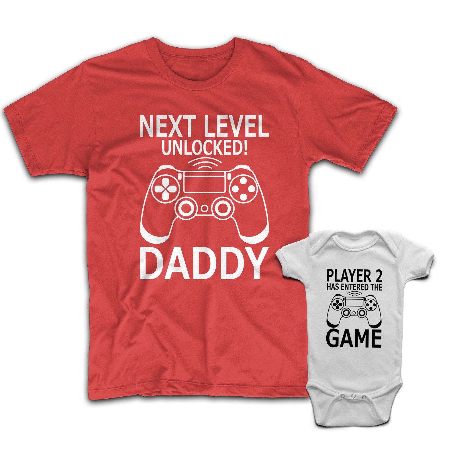 Leveled up to Daddy Player 2 Has Entered the Game Shirt, Gamer Dad ...