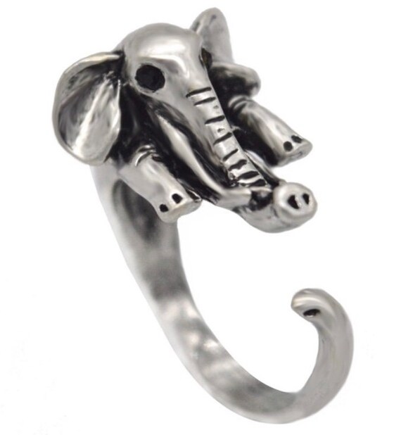 Adjustable Elephant Ring Silver Children Ring Charity | Etsy