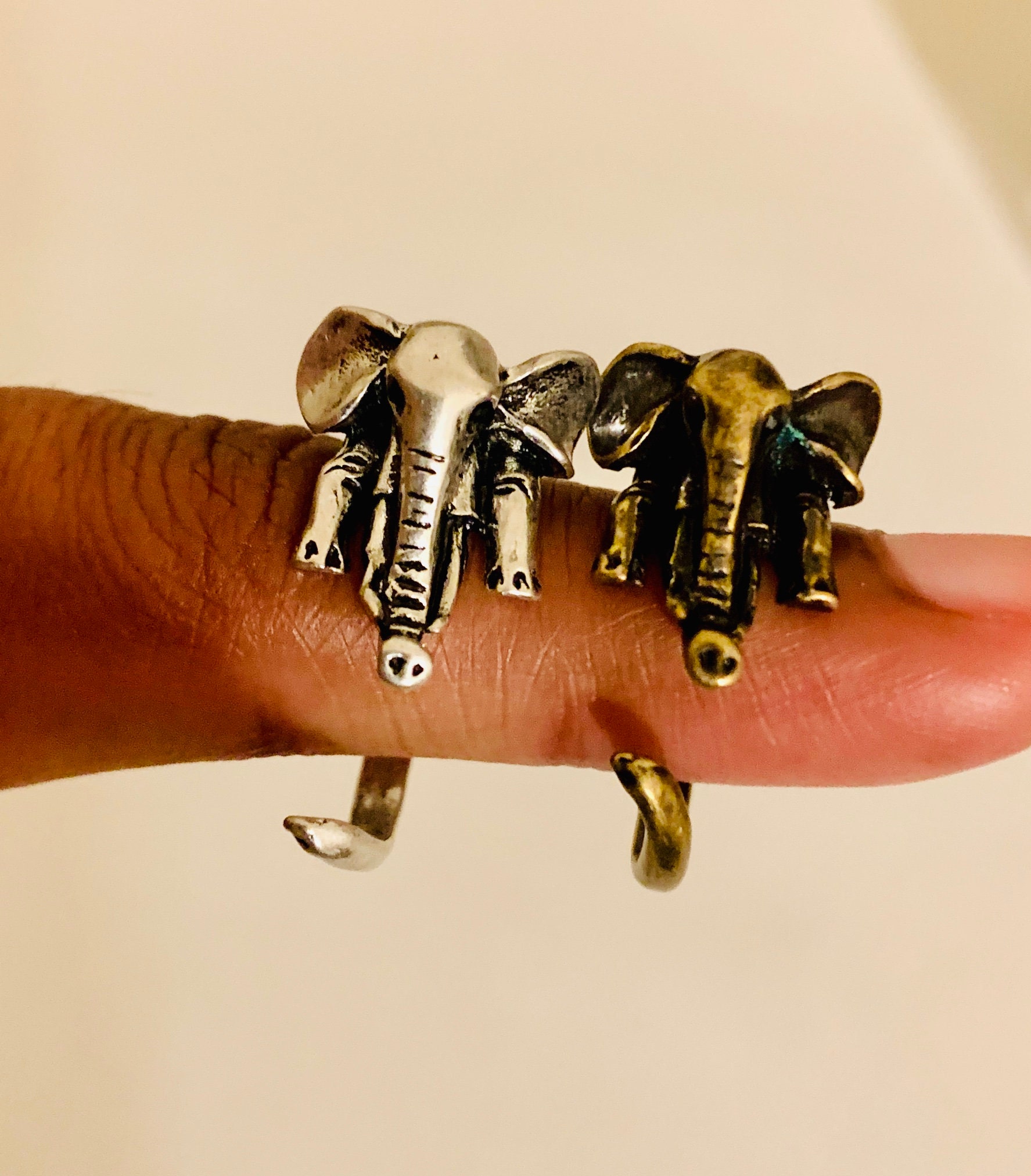 Adjustable Elephant Ring Silver Children Ring Charity | Etsy