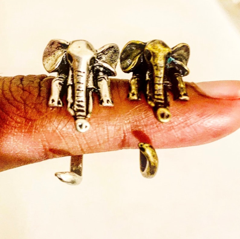 Adjustable Elephant Ring Silver Children Ring Charity - Etsy