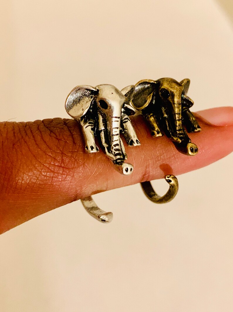 Adjustable Elephant Ring Silver Children Ring Charity - Etsy