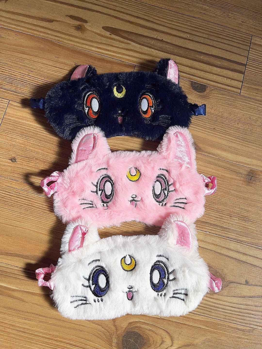 Luna Kitty Sleep Mask | Sleep Mask | Kawaii Mask | Silk Sleep Mask ...