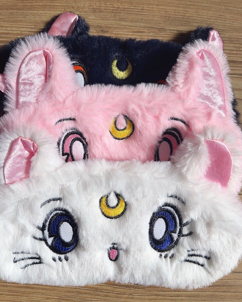 Luna Kitty Sleep Mask Sleep Mask Kawaii Mask Silk Sleep - Etsy
