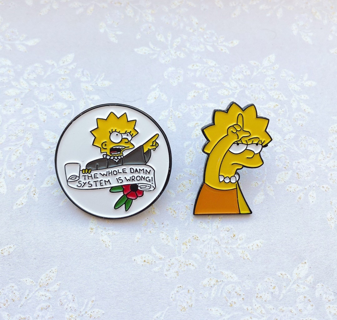 Lisa Simpson Pin Badge Simpsons Pin Loser System is Wrong - Etsy