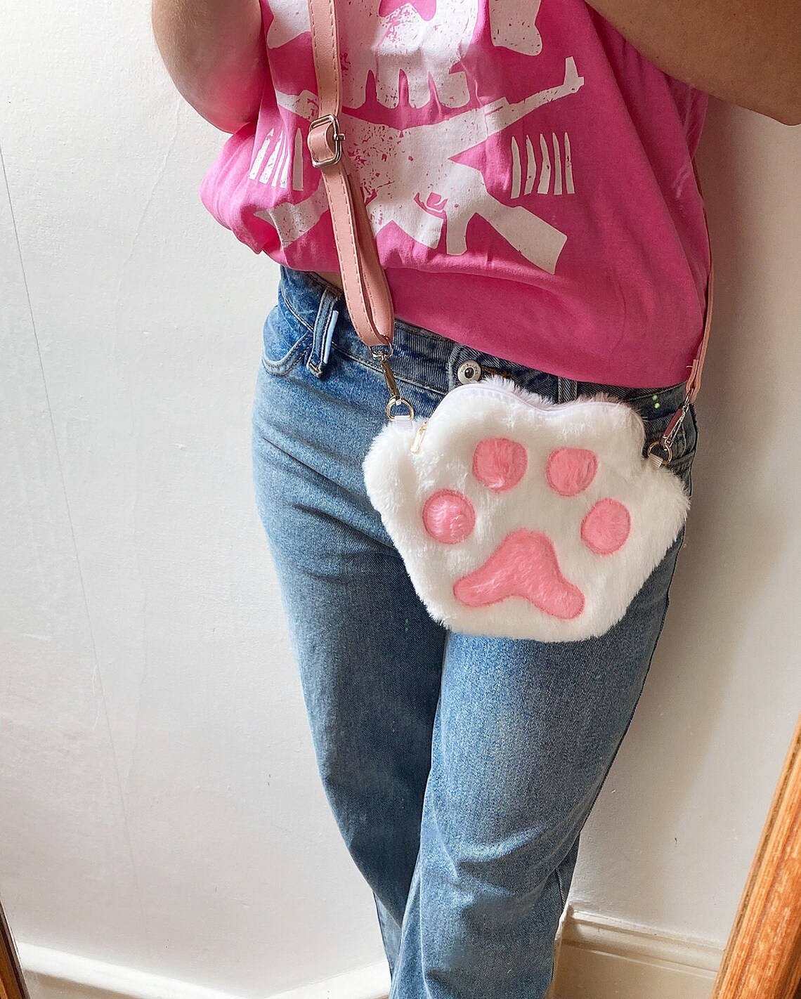 Fluffy Kitty paw handbag shoulder bag cat bag kawaii bag | Etsy
