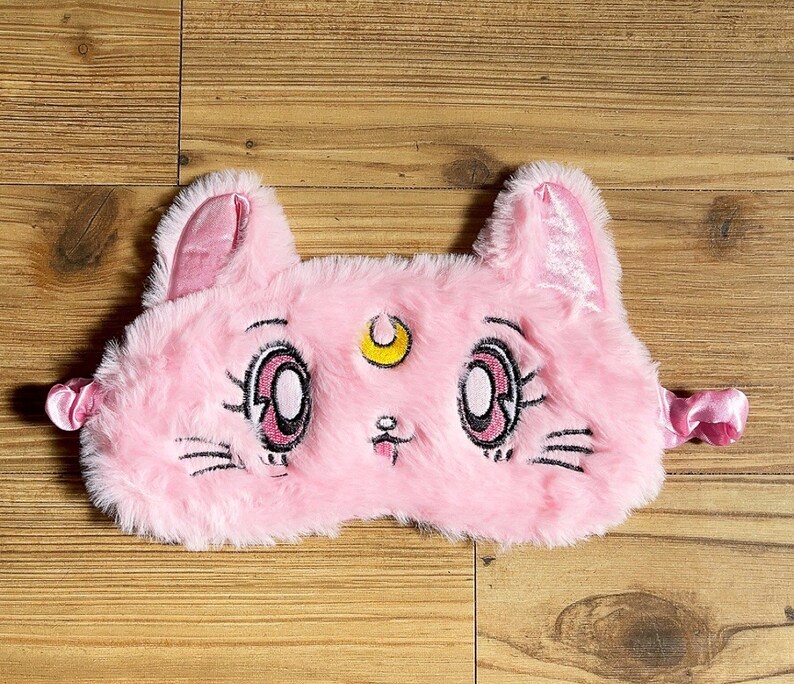 Luna Kitty Sleep Mask Sleep Mask Kawaii Mask Silk Sleep - Etsy