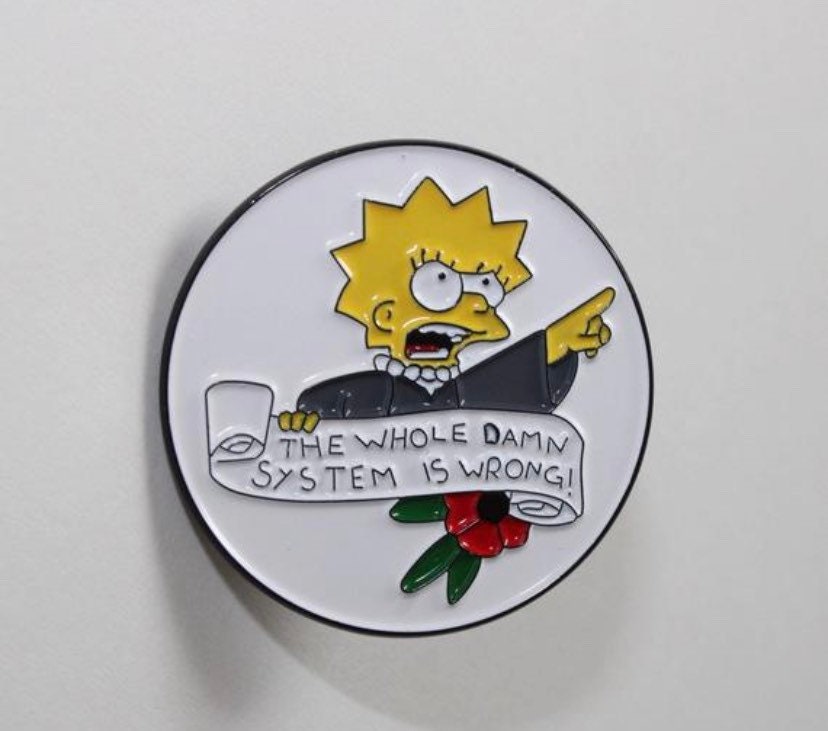 Lisa Simpson pin badge simpsons pin loser system is wrong | Etsy