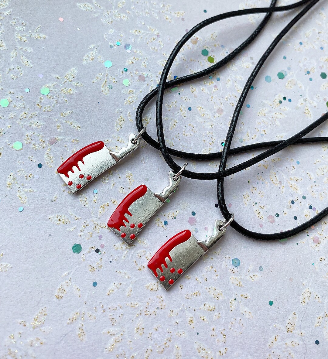 Bloody Cleaver Knife Necklace: Horror Halloween Jewelry - Etsy