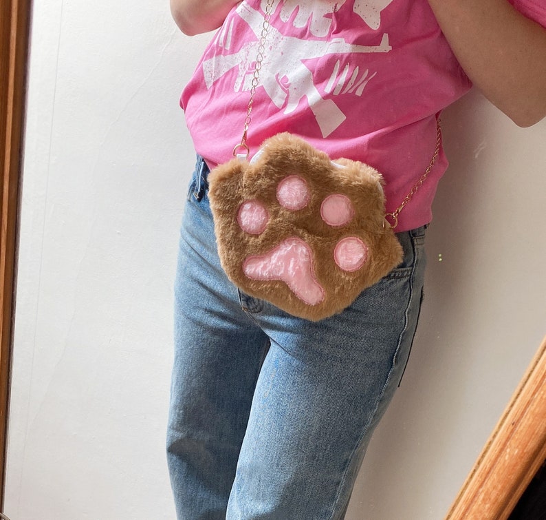 Fluffy Kitty Paw Handbag Shoulder Bag Cat Bag Kawaii Bag - Etsy
