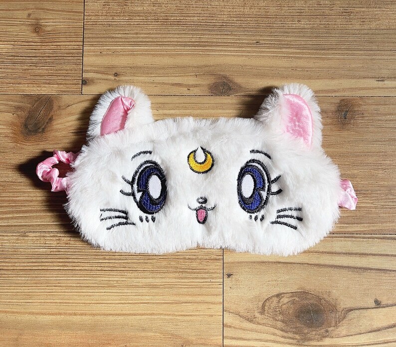 Luna Kitty Sleep Mask Sleep Mask Kawaii Mask Silk Sleep - Etsy