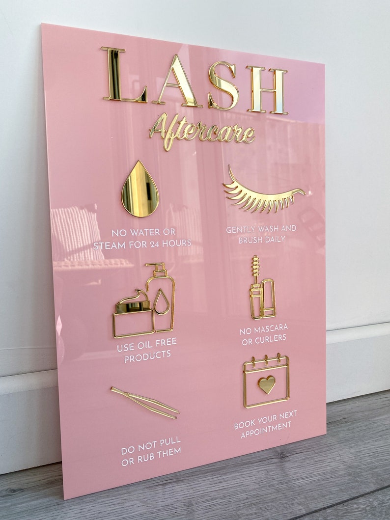 Lash Aftercare Advice Sign Acrylic Sign Salon Sign - Etsy Australia