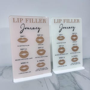Lip Filler Journey Sign & Stand | Lip Filler Journey Desk Sign ...