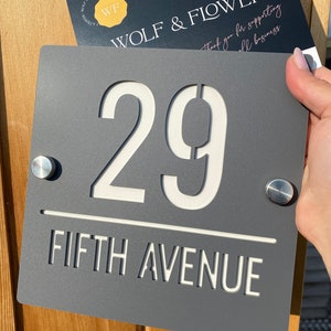 Modern Contemporary Square Acrylic House Sign - Etsy