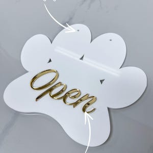 Custom Paw-shaped Open Closed Sign for Dog Groomers & Salons - Double ...