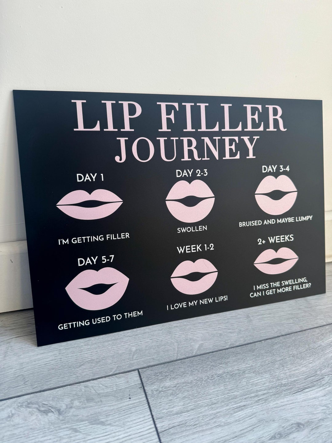 Lip Filler Journey Sign | Acrylic Sign | Salon Sign | Aesthetics ...