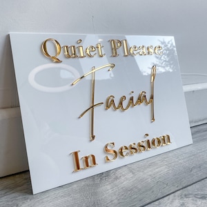 Facial in Session | Salon Sign | Beauty Room Sign | Quiet Please Sign ...