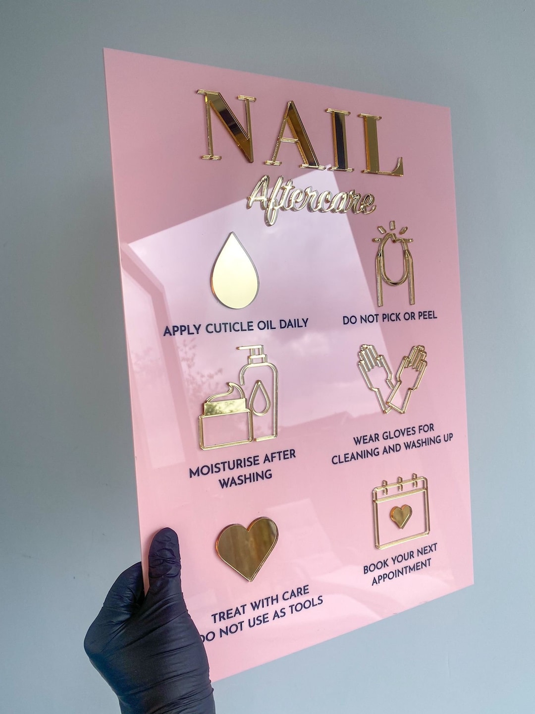Nail Aftercare Advice Sign | Acrylic Sign | Salon Sign | Aesthetics ...