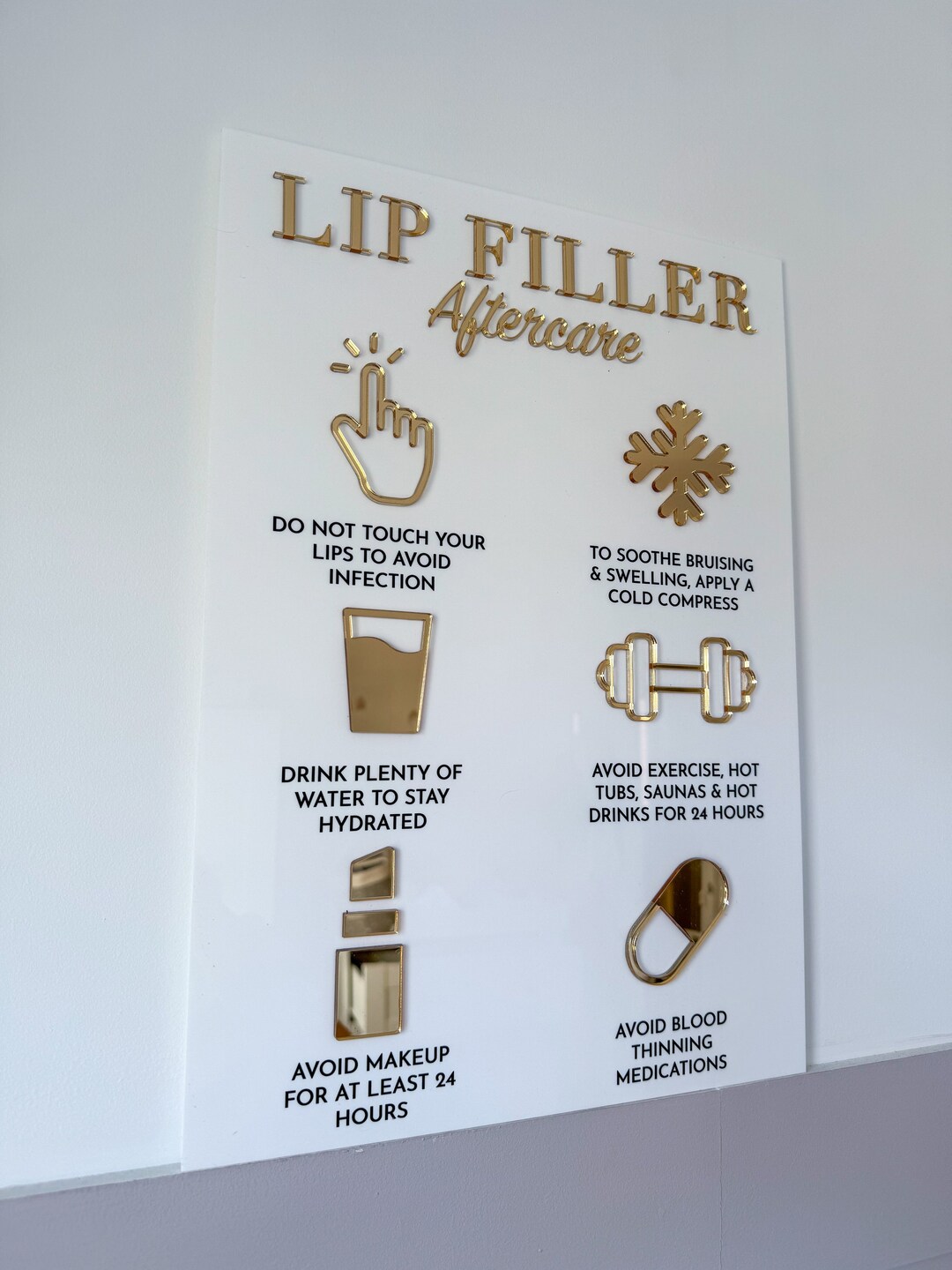 Lip Filler Aftercare Advice Sign | Acrylic Sign | Salon Sign ...