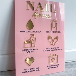Nail Aftercare Advice Sign | Acrylic Sign | Salon Sign | Aesthetics ...