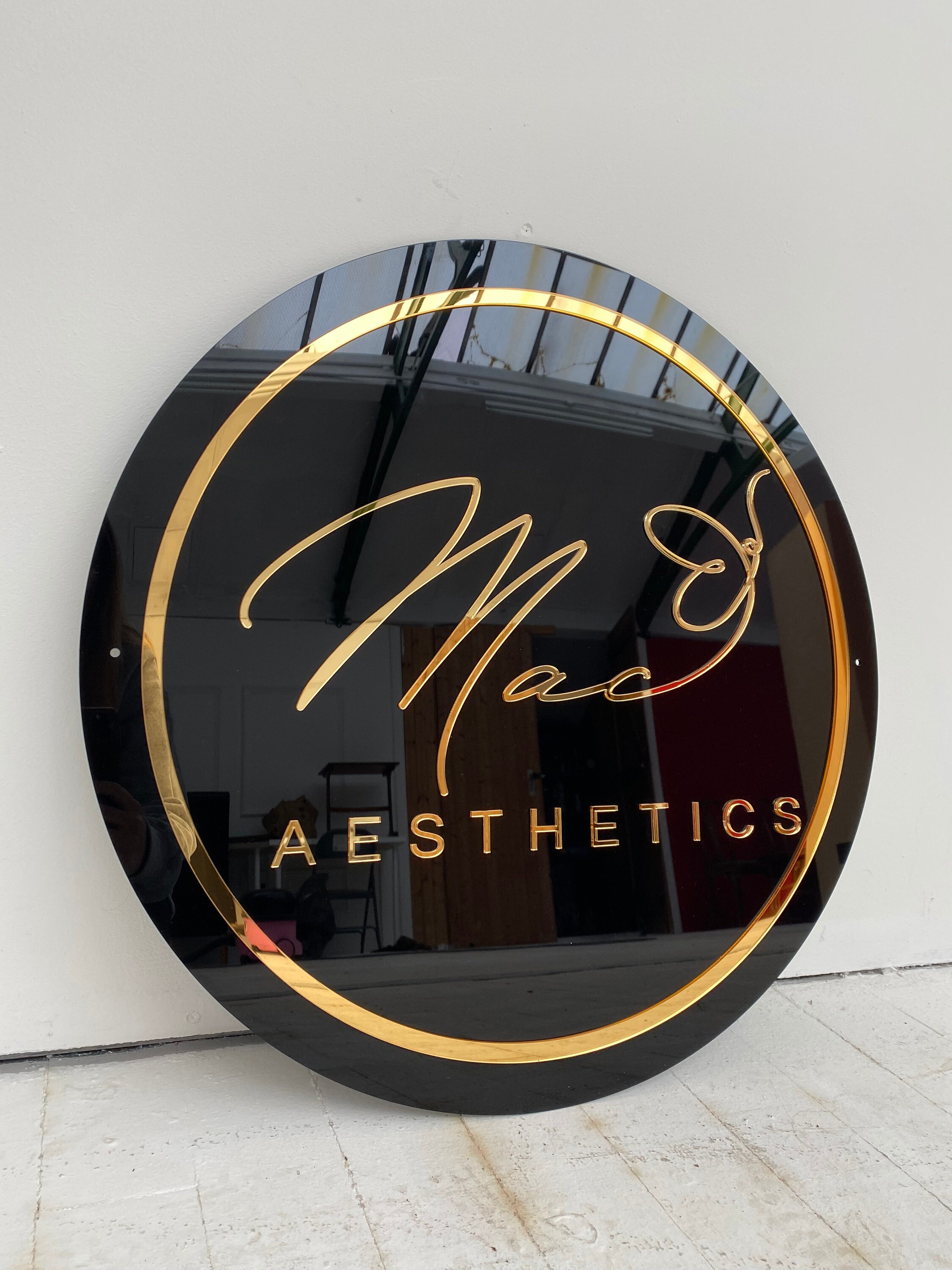 Custom 3D Black Gold Acrylic Business Name Salon Sign - Etsy