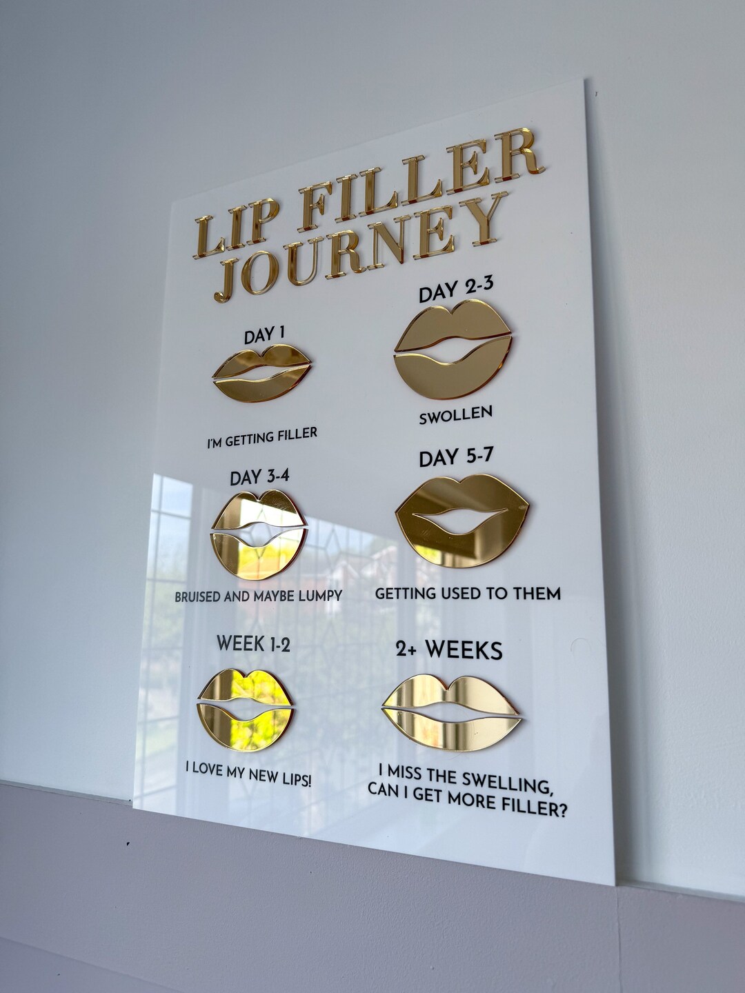 Lip Filler Journey Sign | Acrylic Sign | Salon Sign | Aesthetics ...