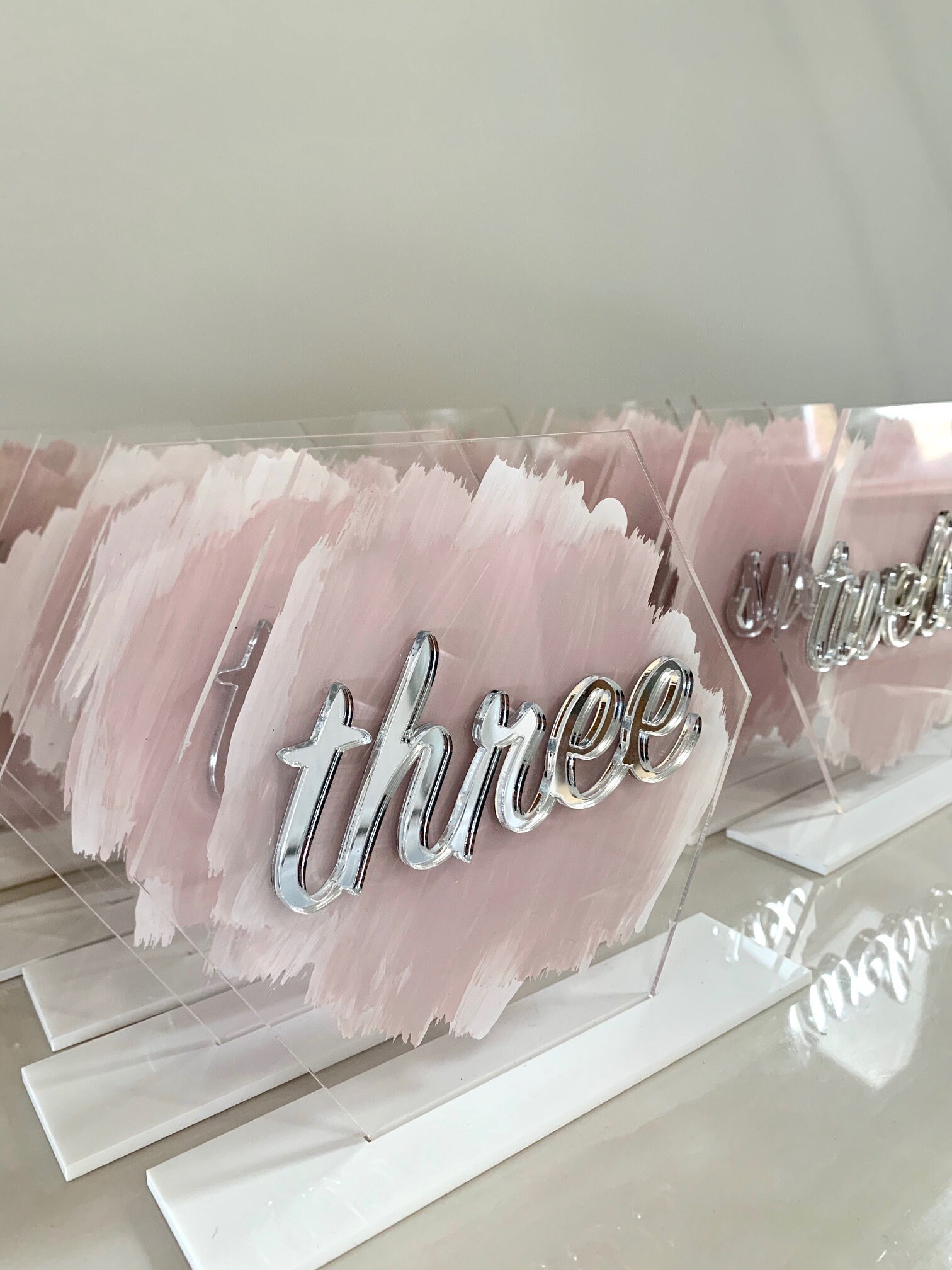 Acrylic Table Number Mirror Acrylic Table Number 3D Table - Etsy UK