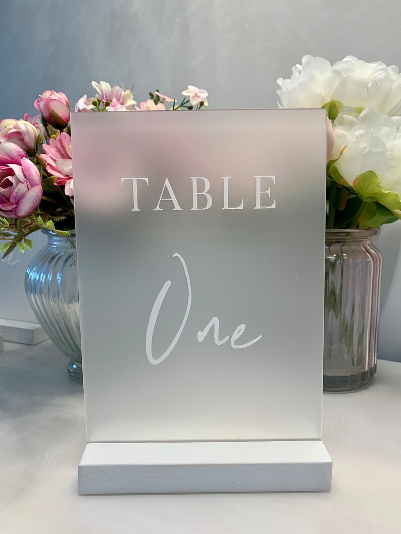 Frosted Acrylic Table Numbers Engraved - Etsy