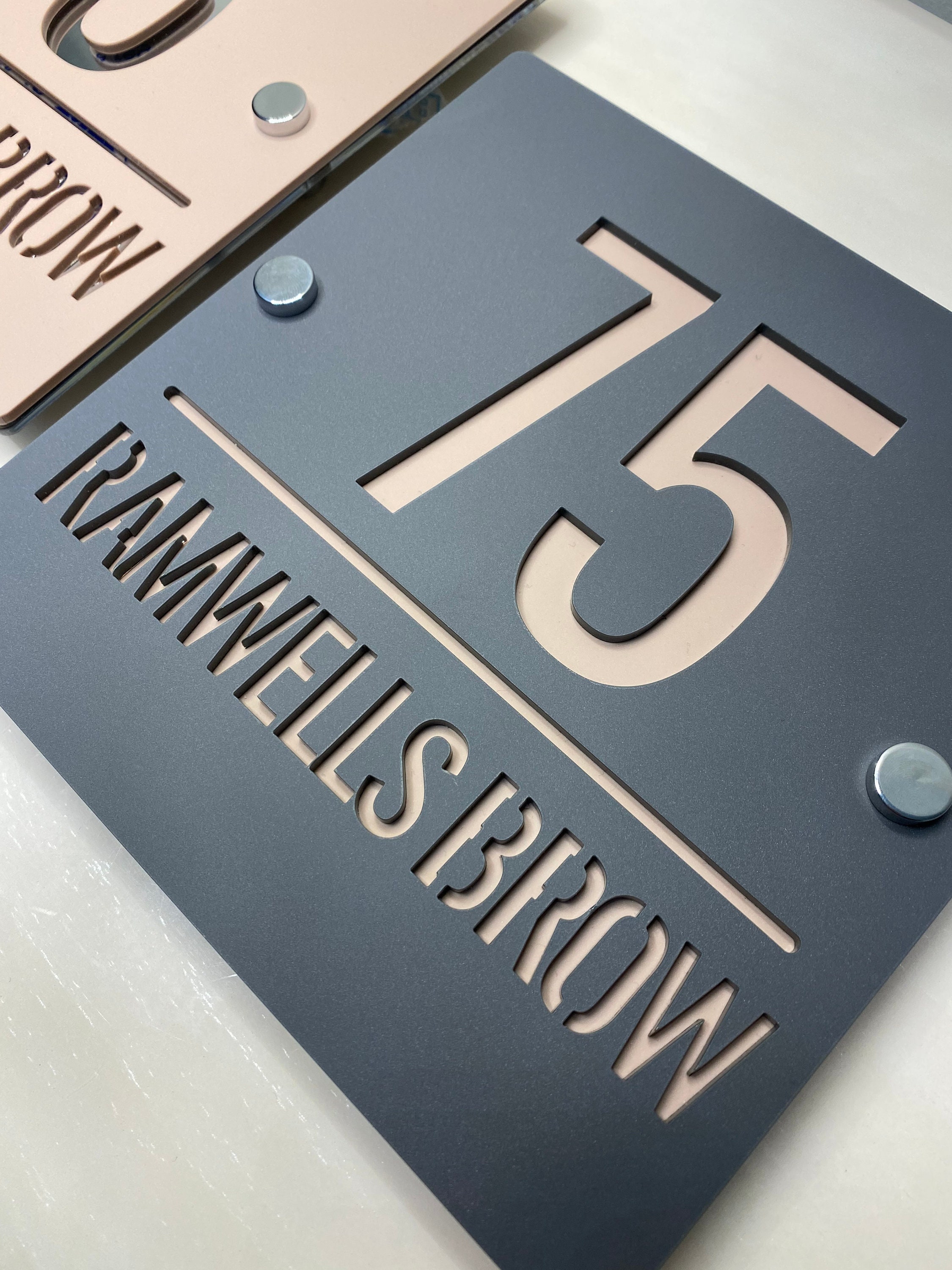 Modern Contemporary Square Acrylic House Sign - Etsy UK