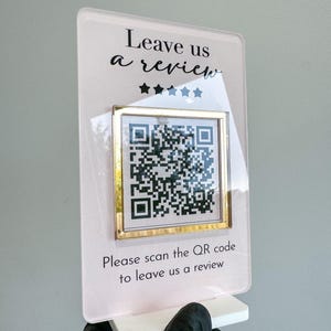 Mini QR Code Display Sign With Stand| Mini Social Media Sign With QR ...
