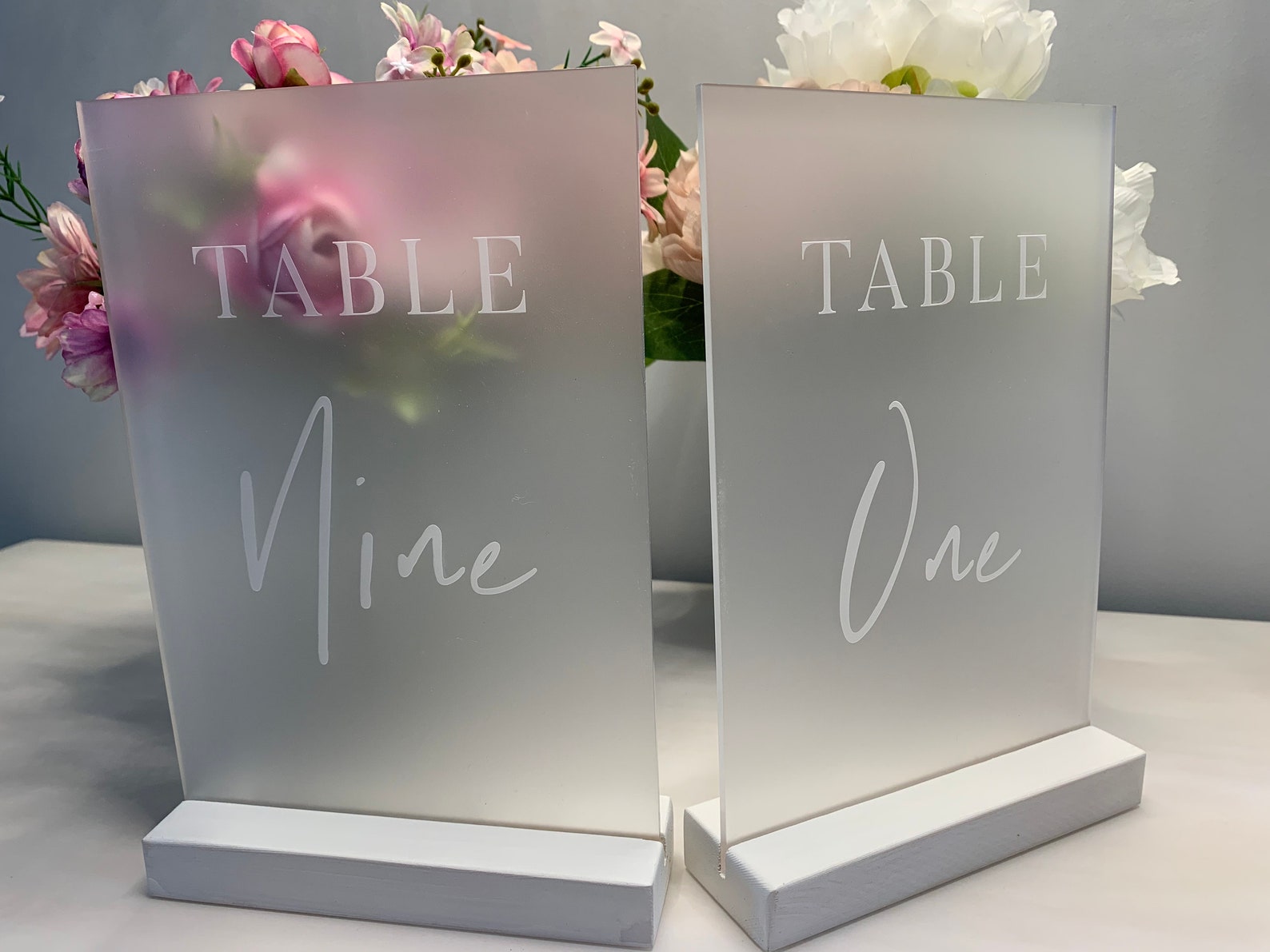 Frosted Acrylic Table Numbers Engraved - Etsy