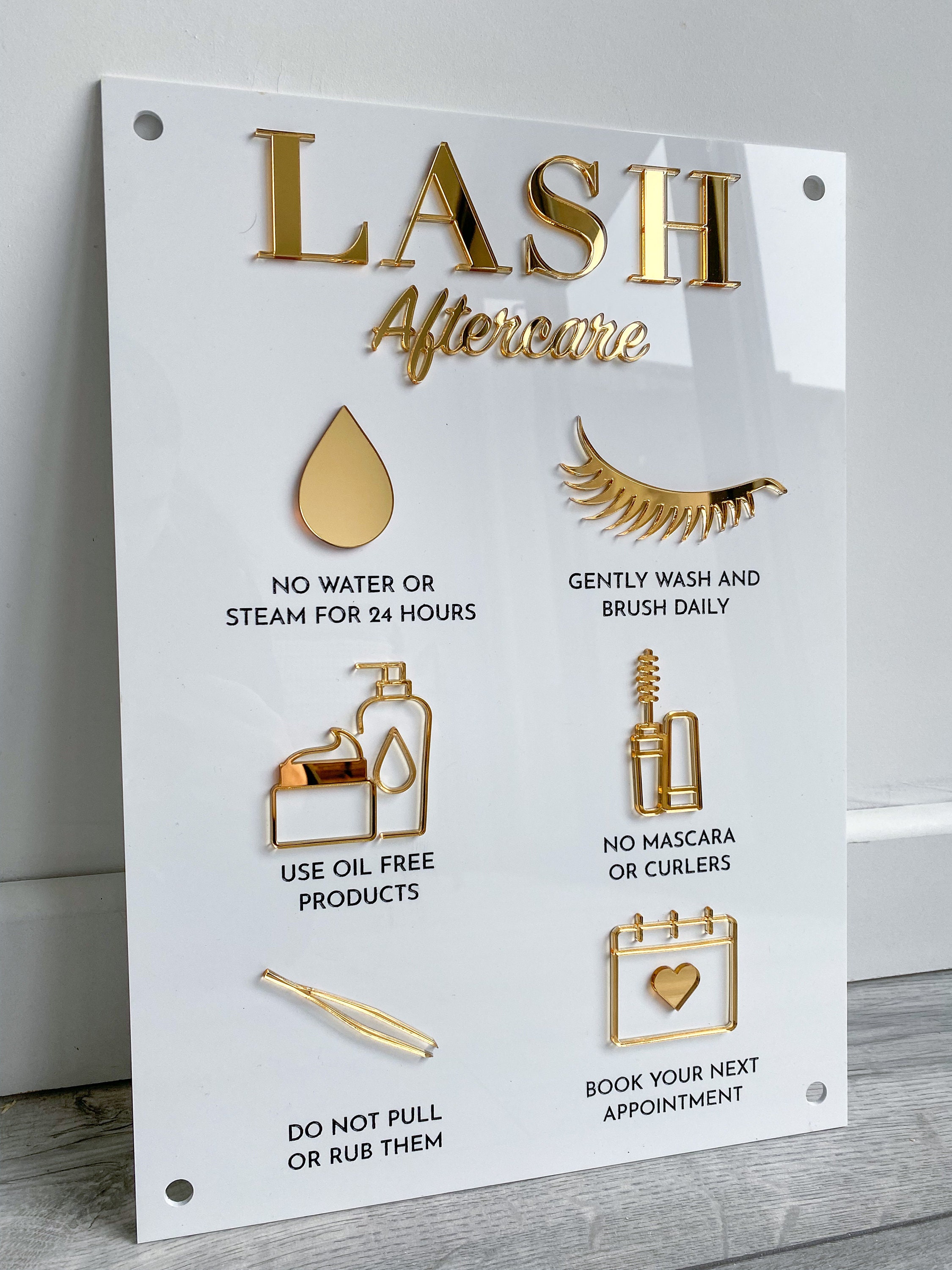 Lash Aftercare Advice Sign Acrylic Sign Salon Sign - Etsy Australia