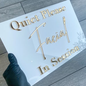 Facial in Session | Salon Sign | Beauty Room Sign | Quiet Please Sign ...