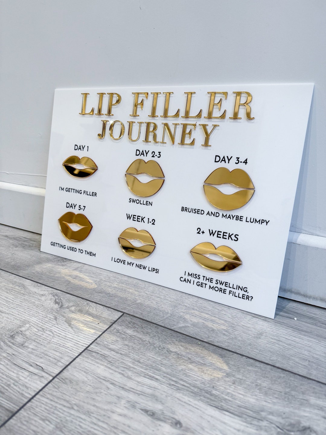 Lip Filler Journey Sign | Acrylic Sign | Salon Sign | Aesthetics ...