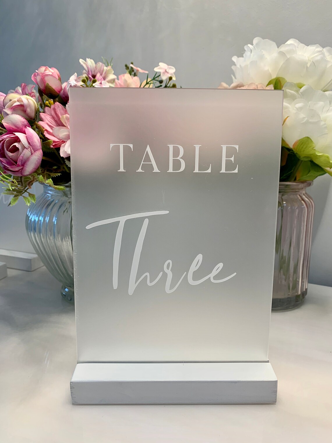 Frosted Acrylic Table Numbers Engraved - Etsy