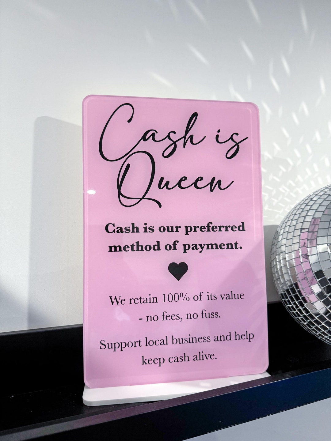 Acrylic Cash Preferred Sign: Salon Business Decor - Etsy