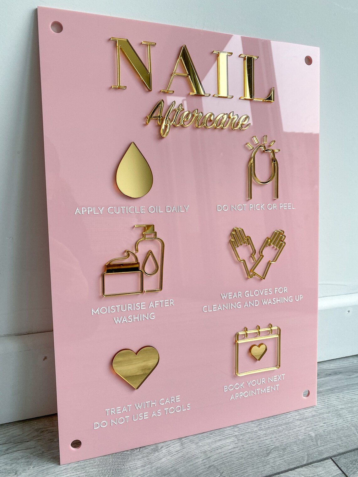 Nail Aftercare Advice Sign Acrylic Sign Salon Sign - Etsy