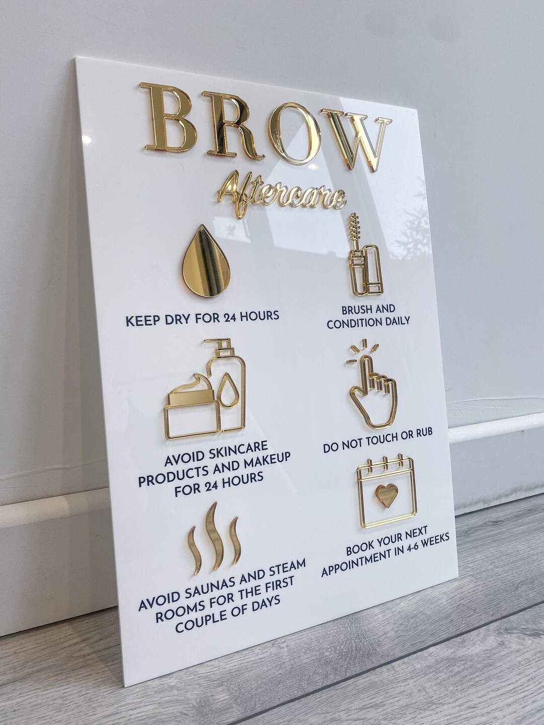 Acrylic Brow Aftercare Sign for Salon, Spa, Clinic, Aesthetics ...
