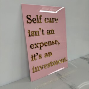 Self Care Sign | Self Care Isn't an Expense Acrylic Sign | Salon Sign ...