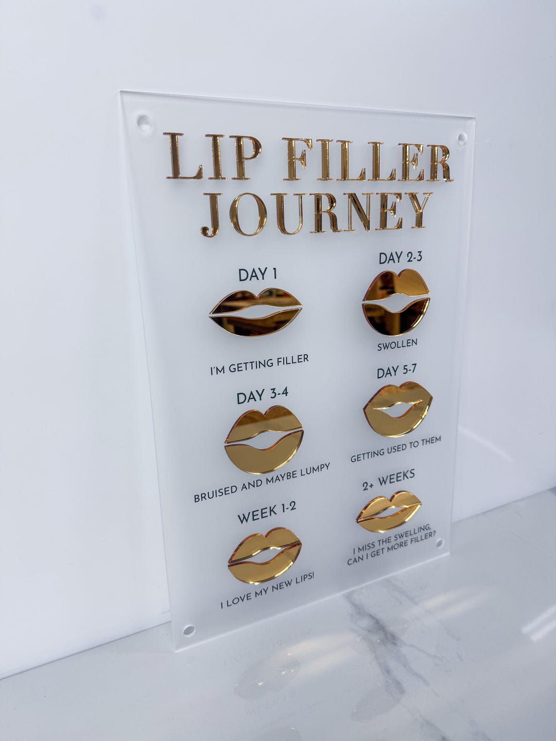 Lip Filler Journey Sign | Acrylic Sign | Salon Sign | Aesthetics ...