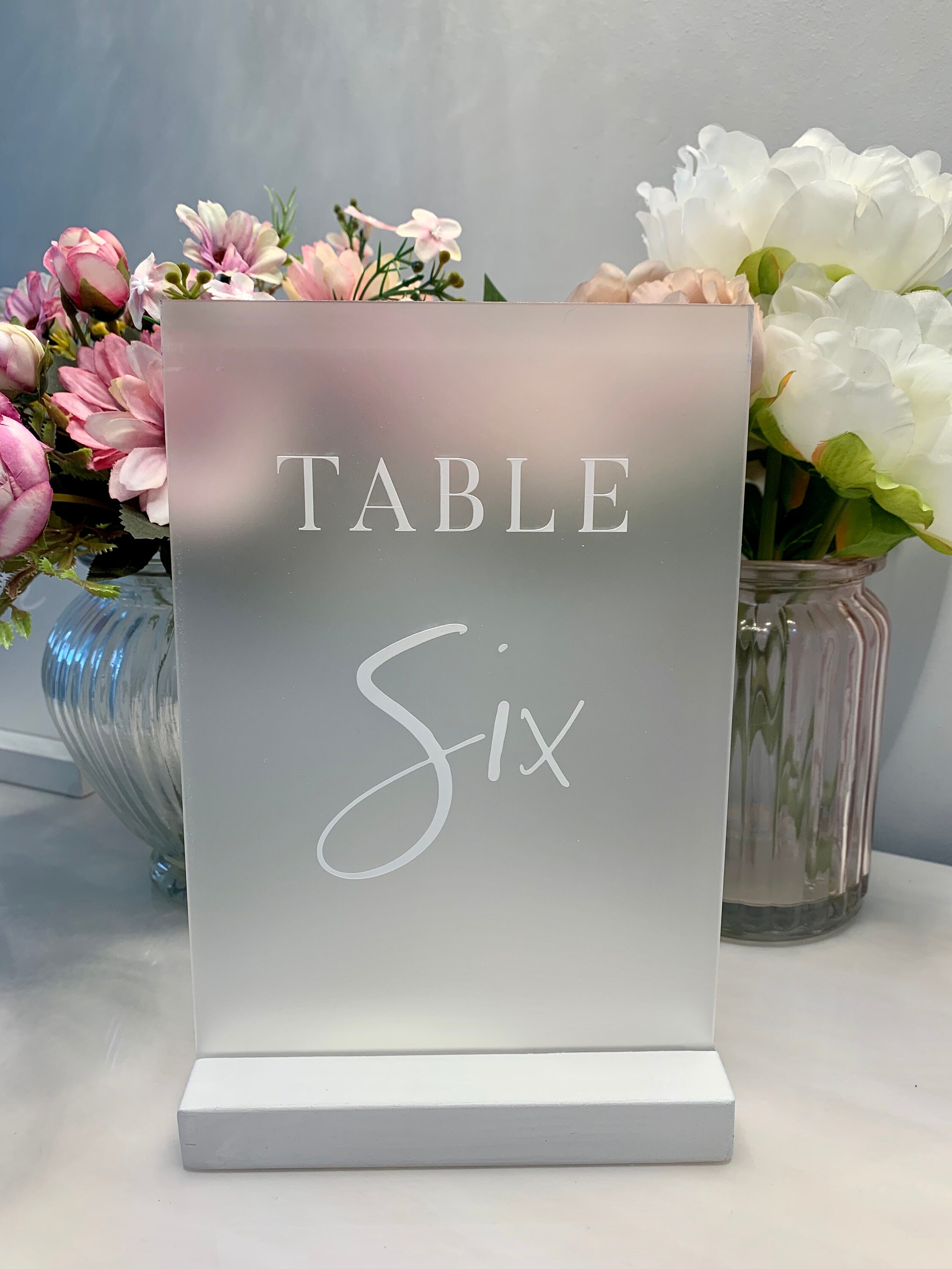 Frosted Acrylic Table Numbers Engraved - Etsy