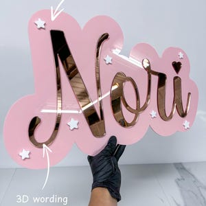 Custom Children's Room Name Sign Double Layered Acrylic Nursery Decor ...