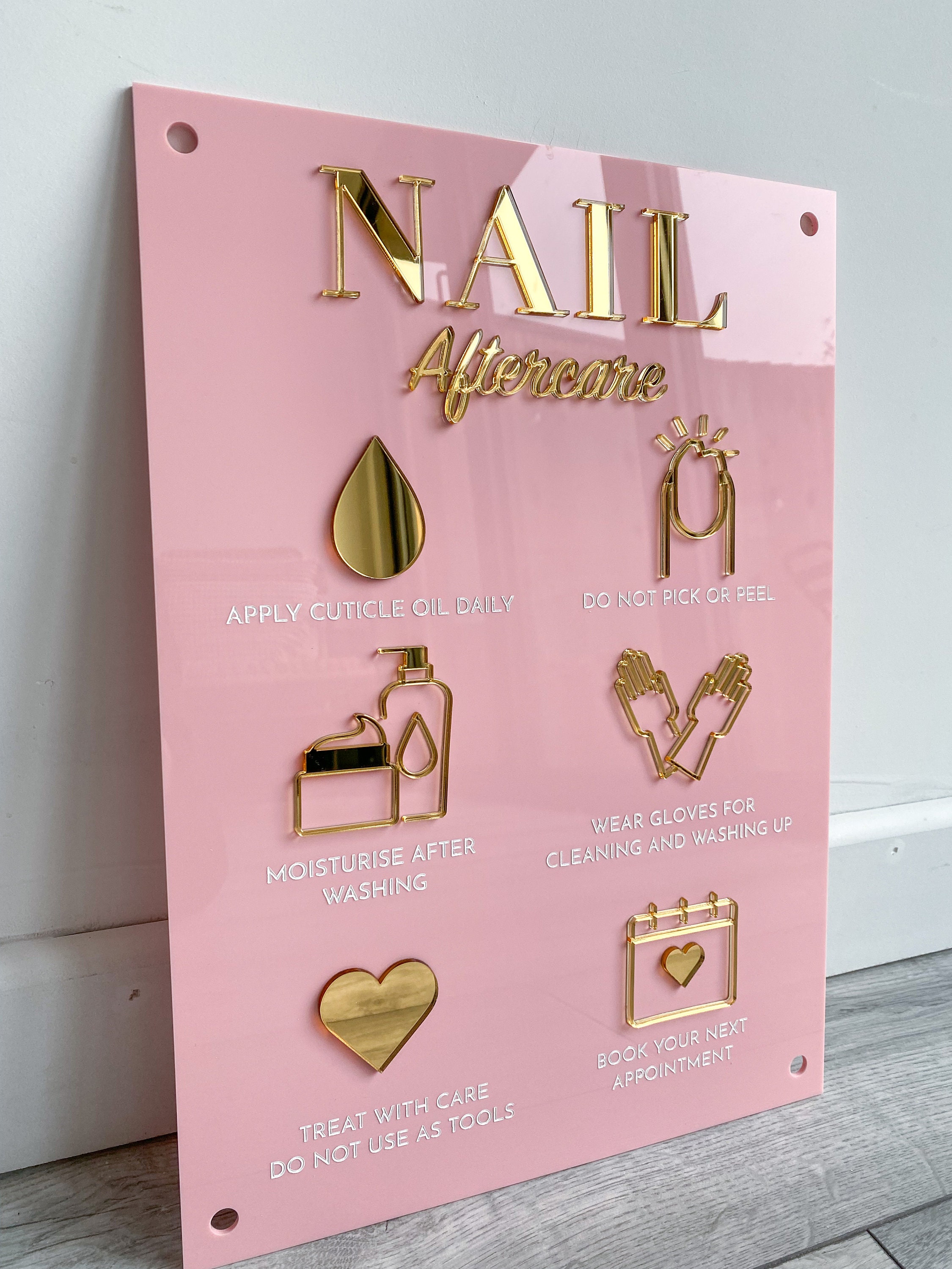 Nail Aftercare Advice Sign Acrylic Sign Salon Sign - Etsy UK