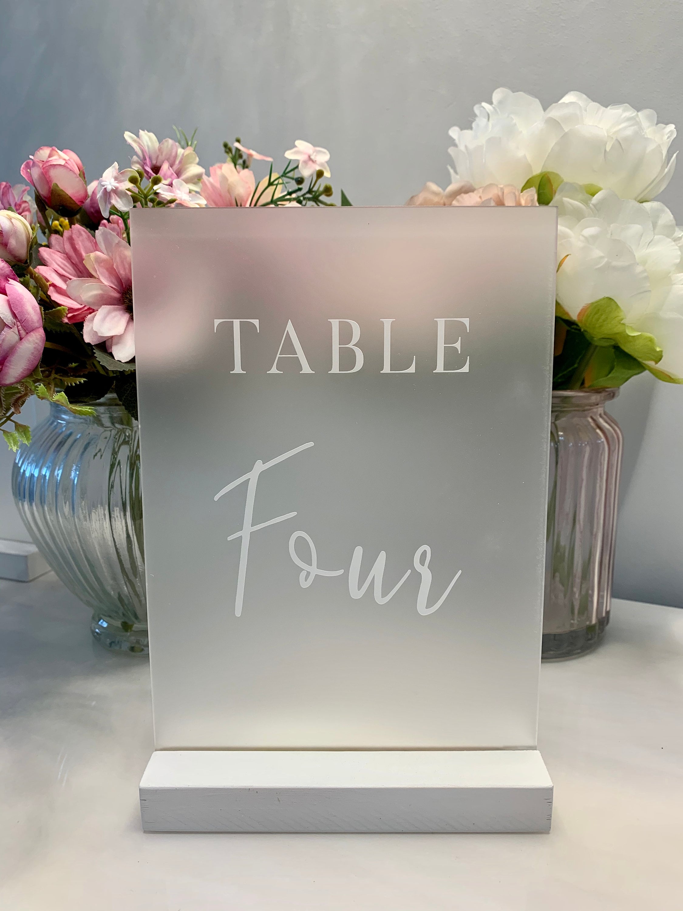 Frosted Acrylic Table Numbers Engraved - Etsy