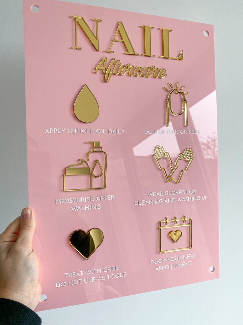 Nail Aftercare Advice Sign Acrylic Sign Salon Sign - Etsy