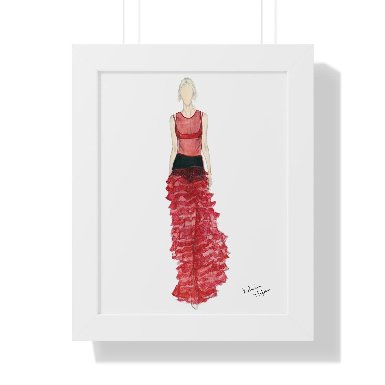 Fashion Illustration With Frame - Bernadette - Etsy