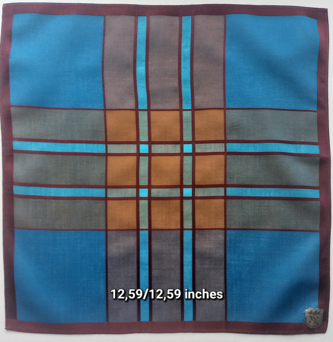 Vintage Handkerchief Men's Handkerchief Geometric Print Stoffels ...